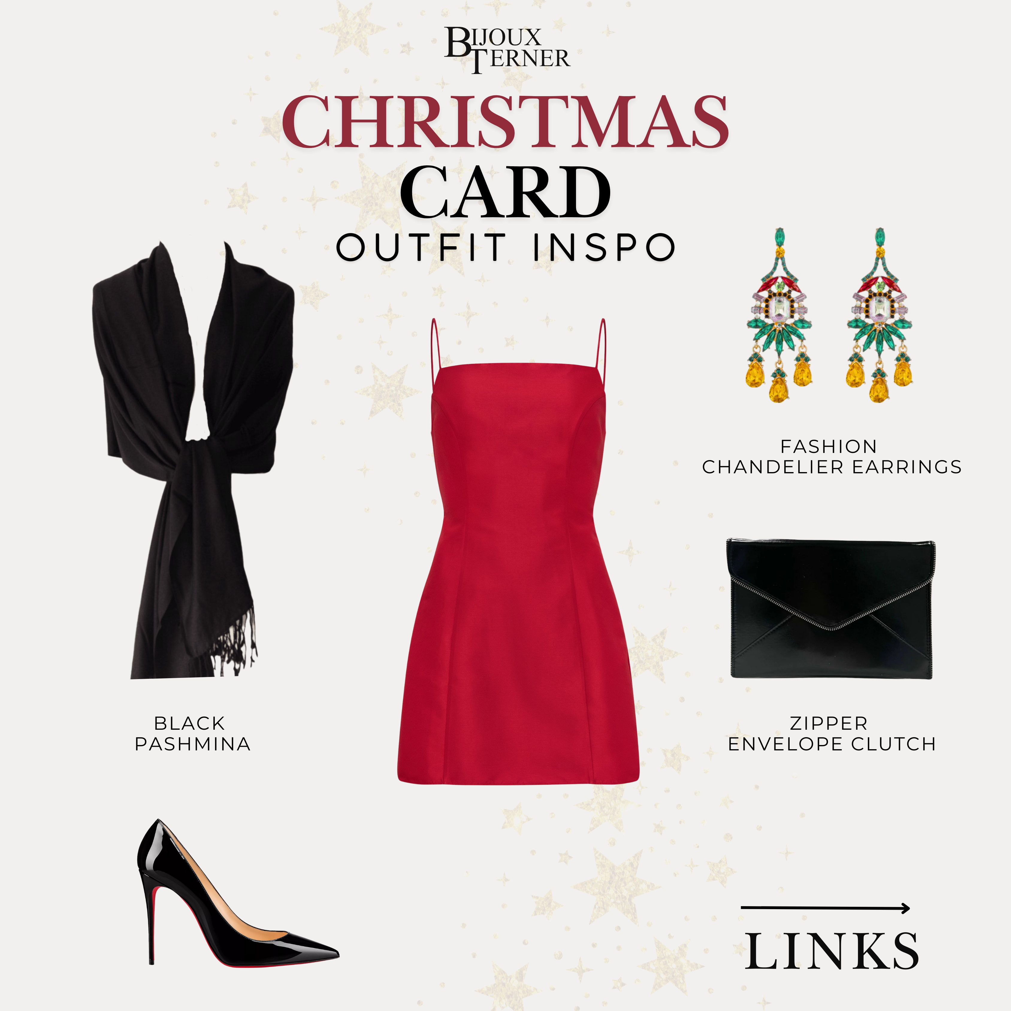 Christmas Card Outfit Inspo: Festive Chic in Red & Black – Bijoux Terner